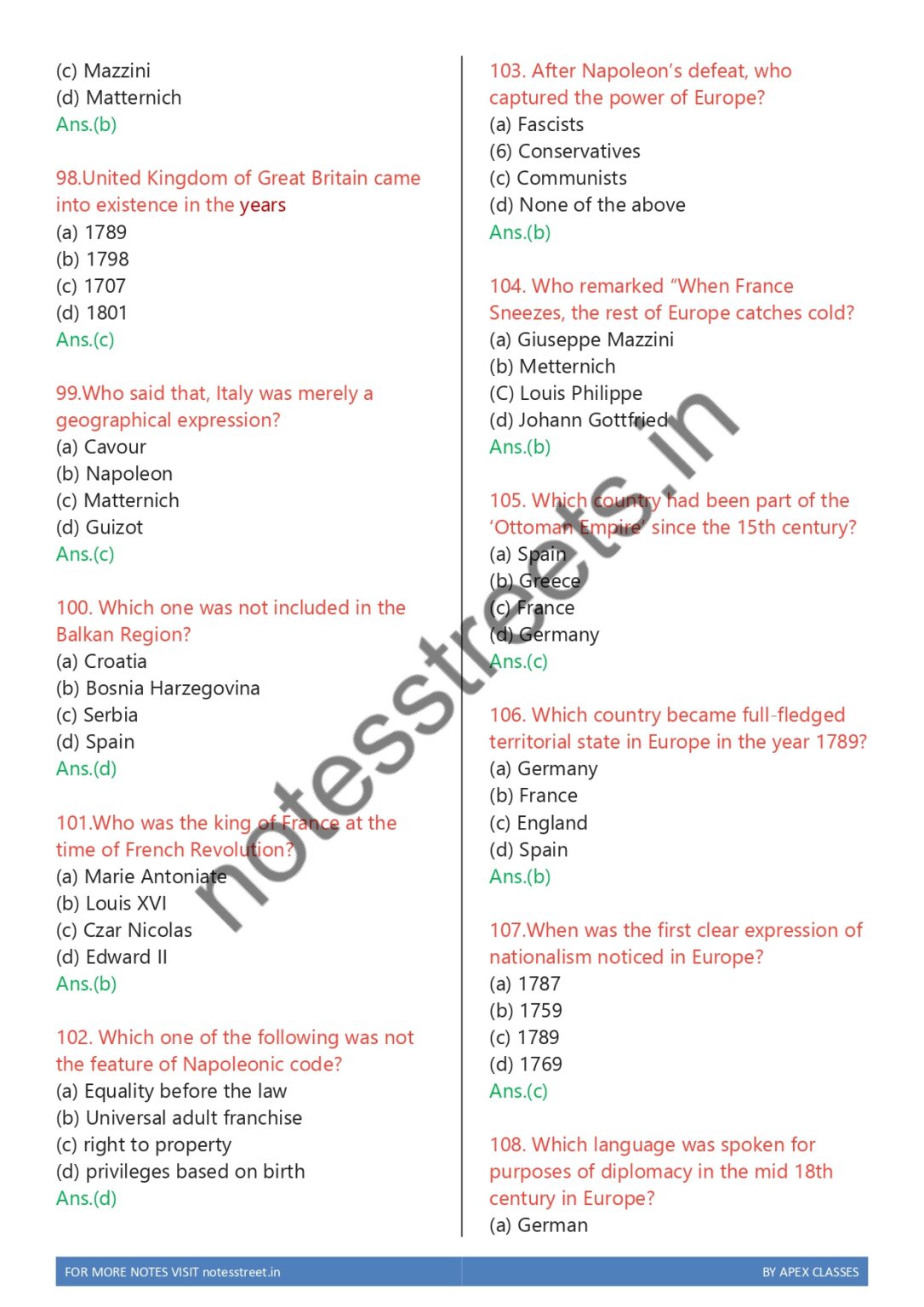 Class 10 SST MCQs PDF in English – APEX CLASSES