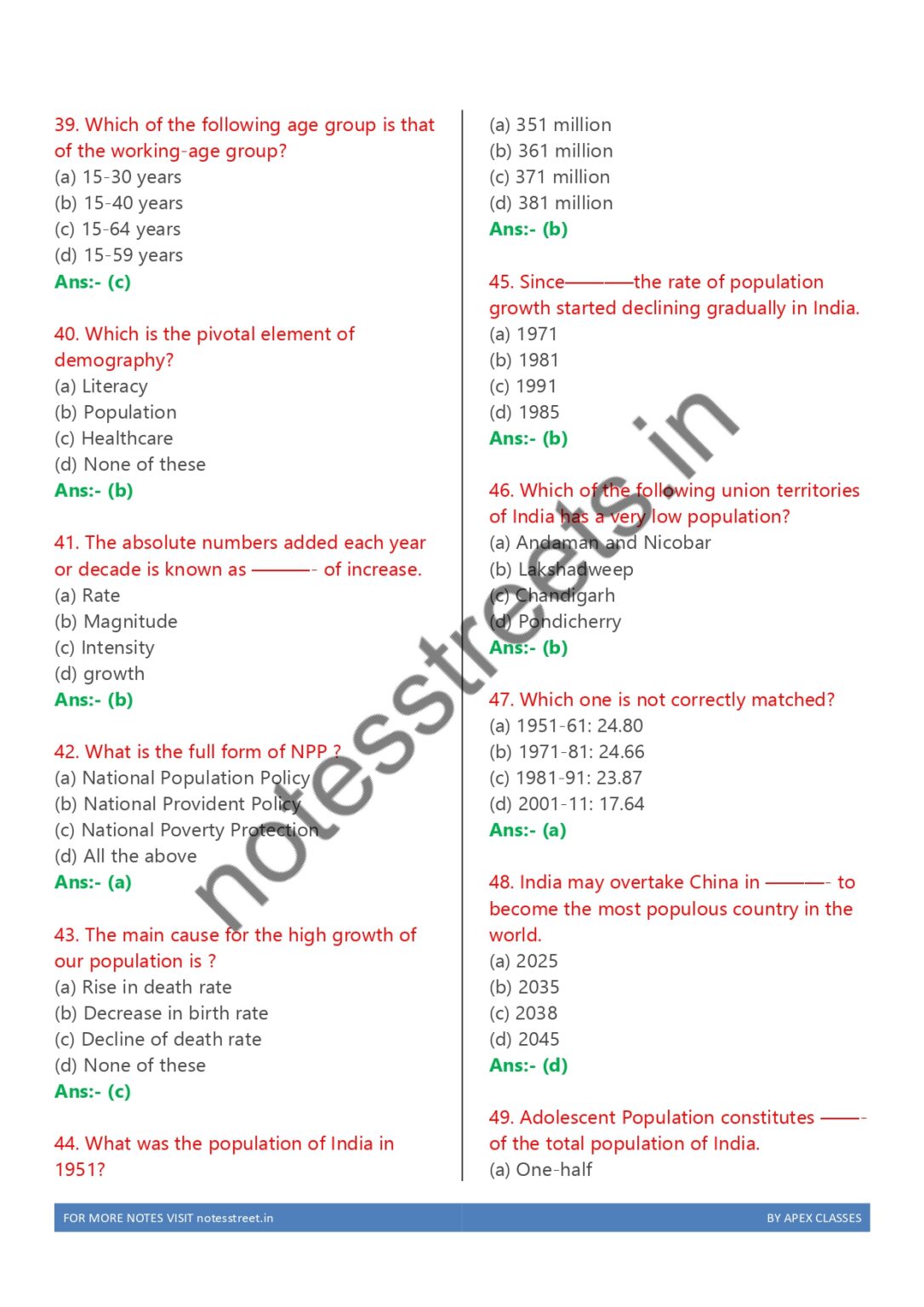 Class 9 SST MCQs PDF in English – APEX CLASSES