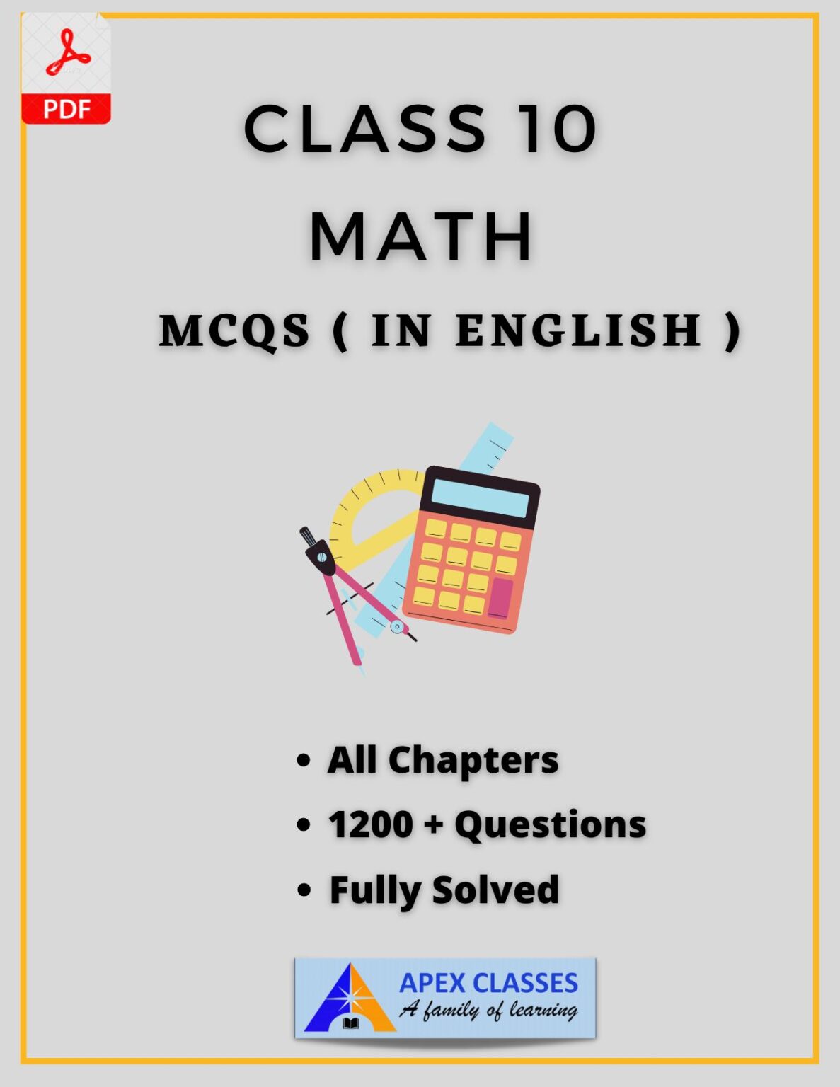 Class 10 Math MCQs in English PDF – APEX CLASSES